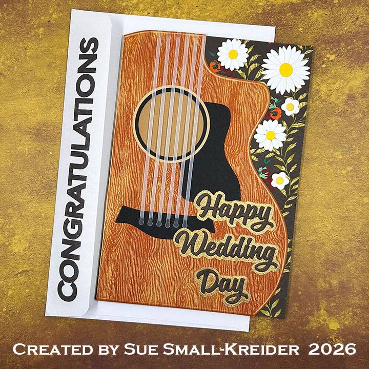 Guitar and Daisies Wedding Card – Ully Cat's World